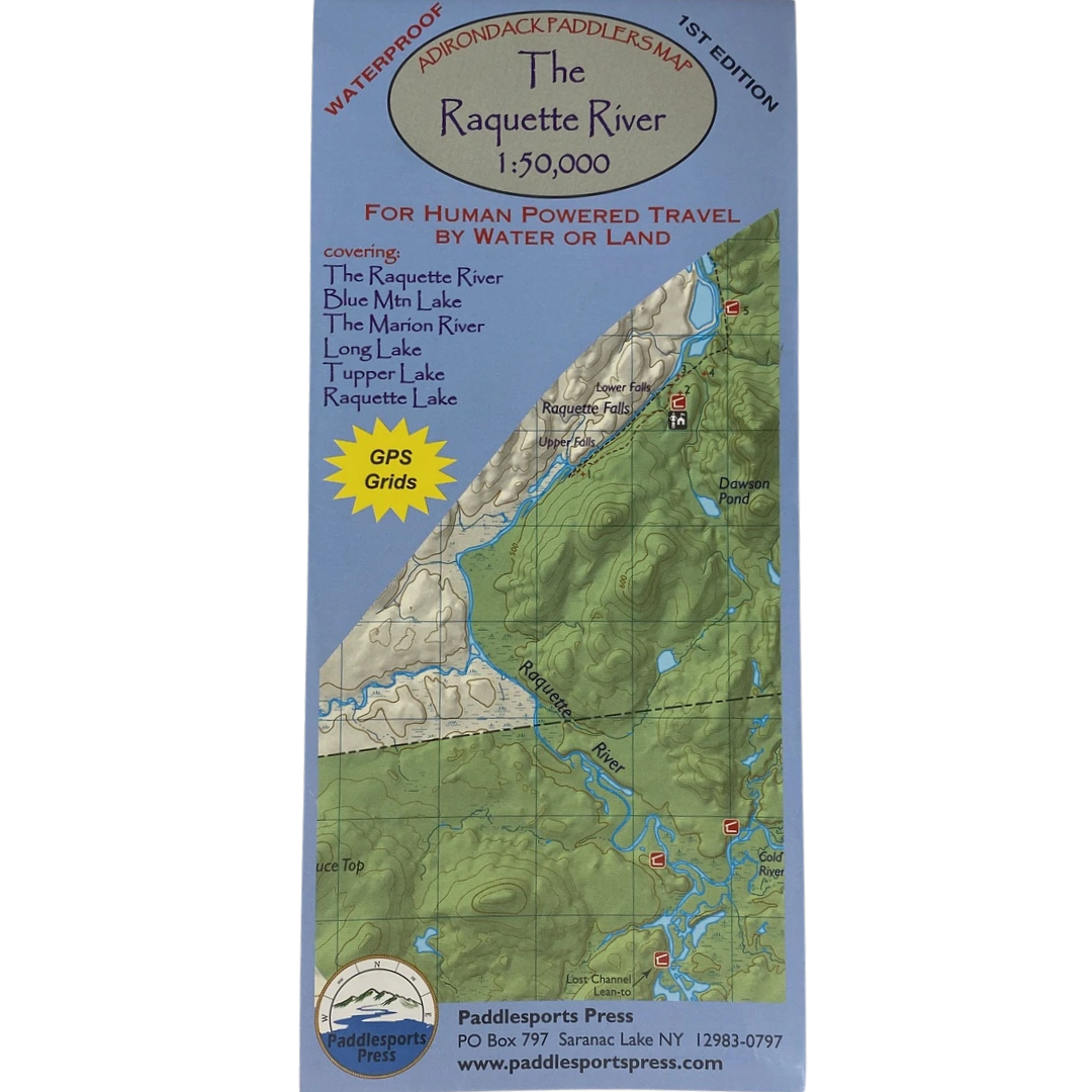 Adirondack Paddler’s Map-The Raquette River | Blue Line Book Exchange a ...